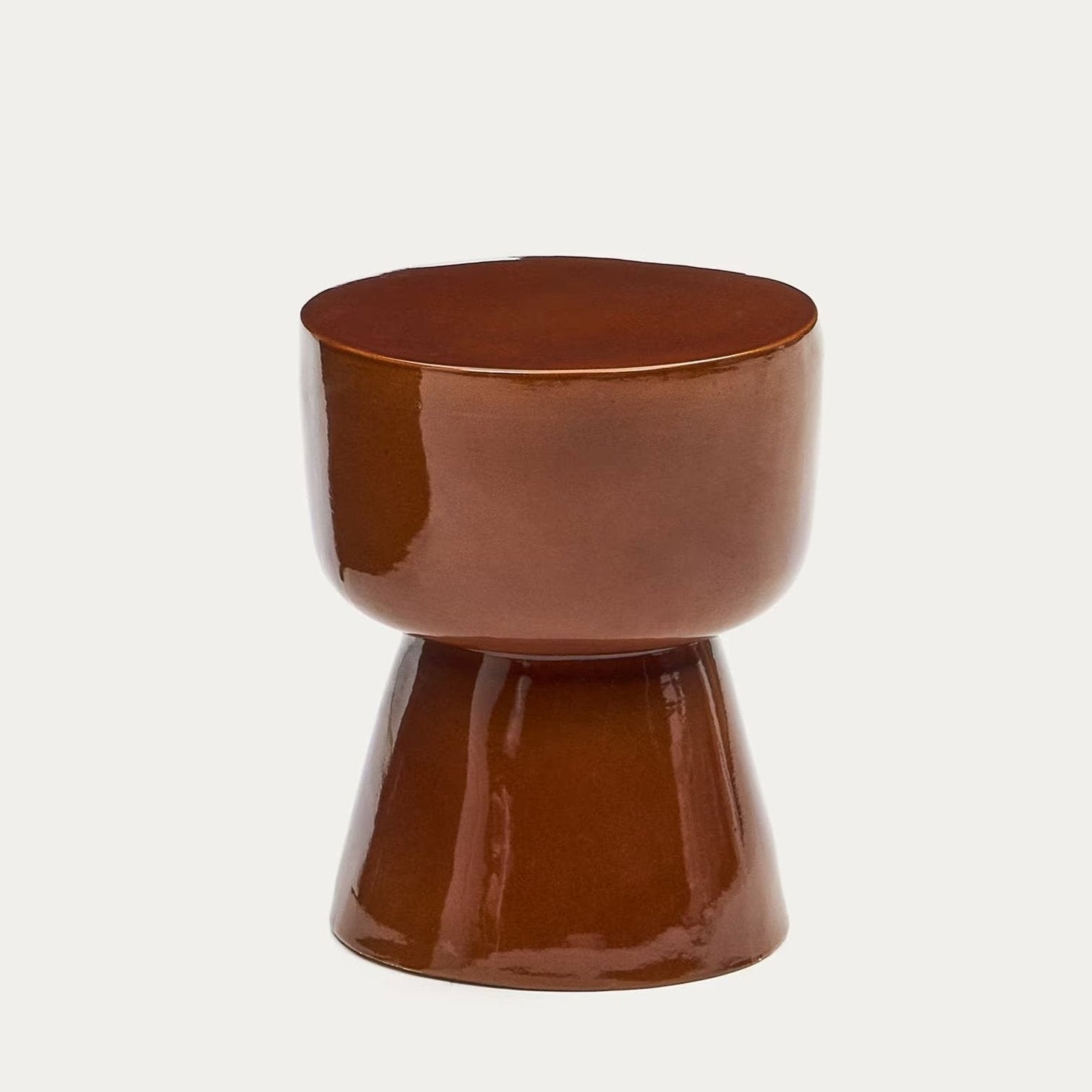 Gamla Brick Red Ceramic Stool - Indoor & Outdoor