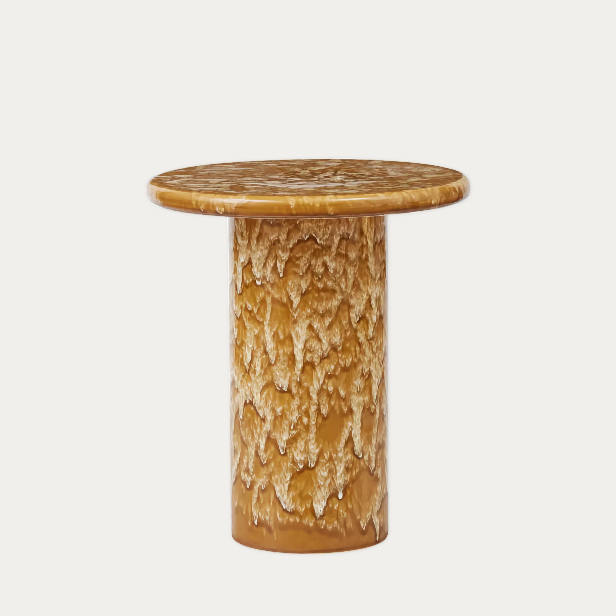 Ignis Ceramic Side Table - Yellow Ochre